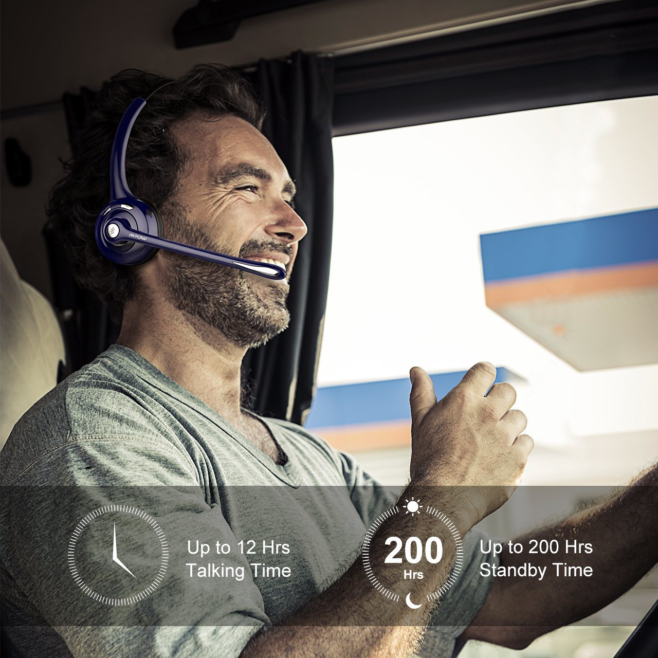 Mpow Pro Trucker Bluetooth Headset/Cell Phone Headset with Microphone ... Mpow Pro Trucker Bluetooth Headset/Cell Phone Headset with Microphone ...