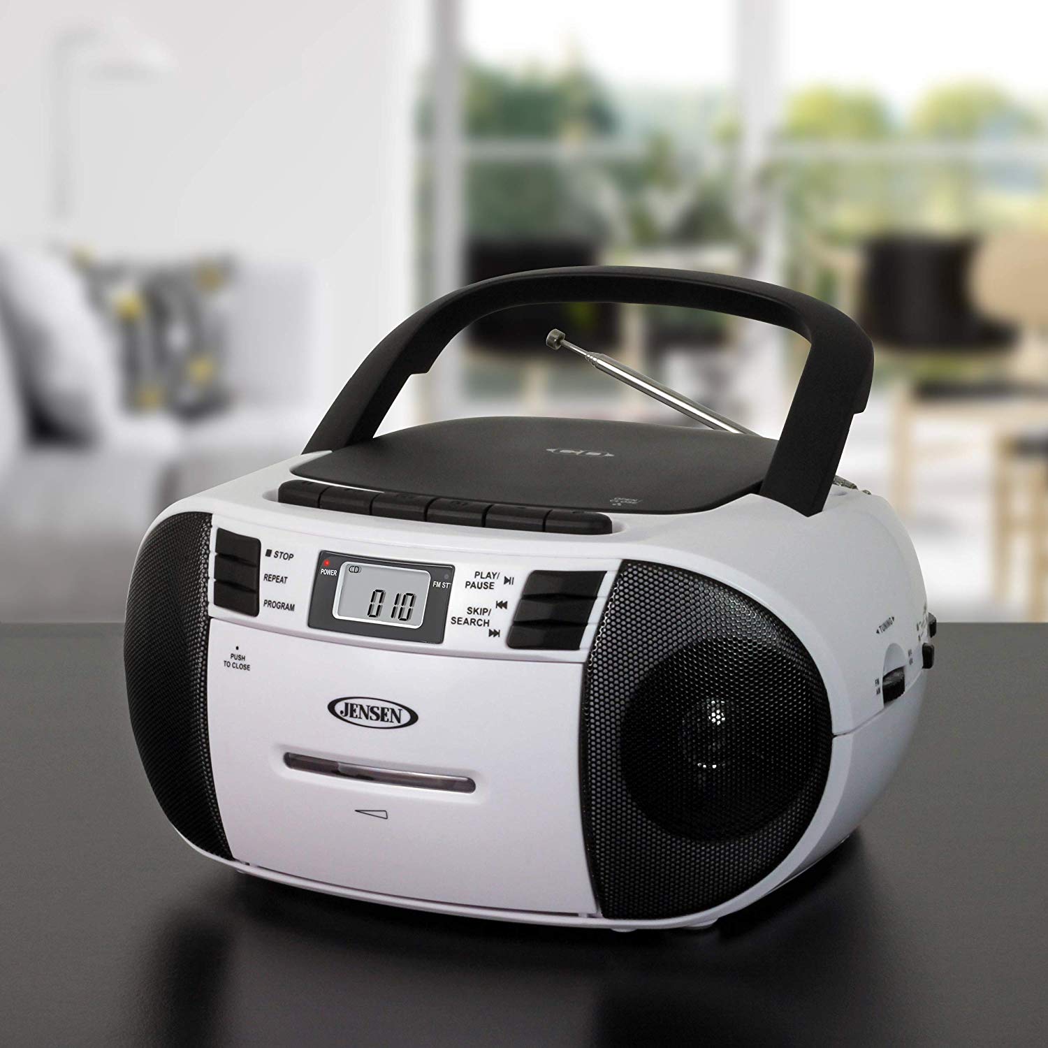 Jensen CD-545MP3 Top-Loading CD/MP3 AM/FM Radio Cassette Player, and ...