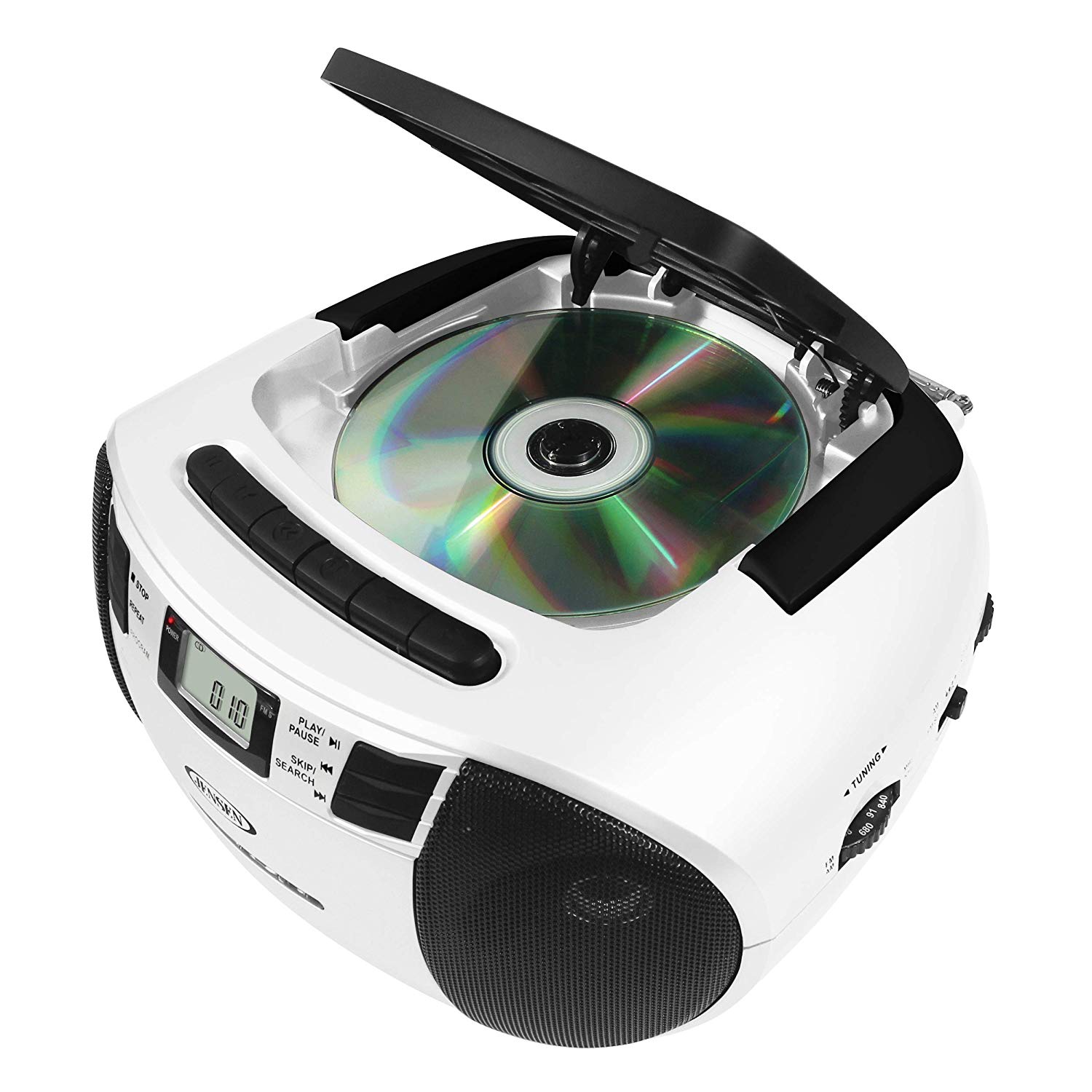 Jensen CD-545MP3 Top-Loading CD/MP3 AM/FM Radio Cassette Player, and ...