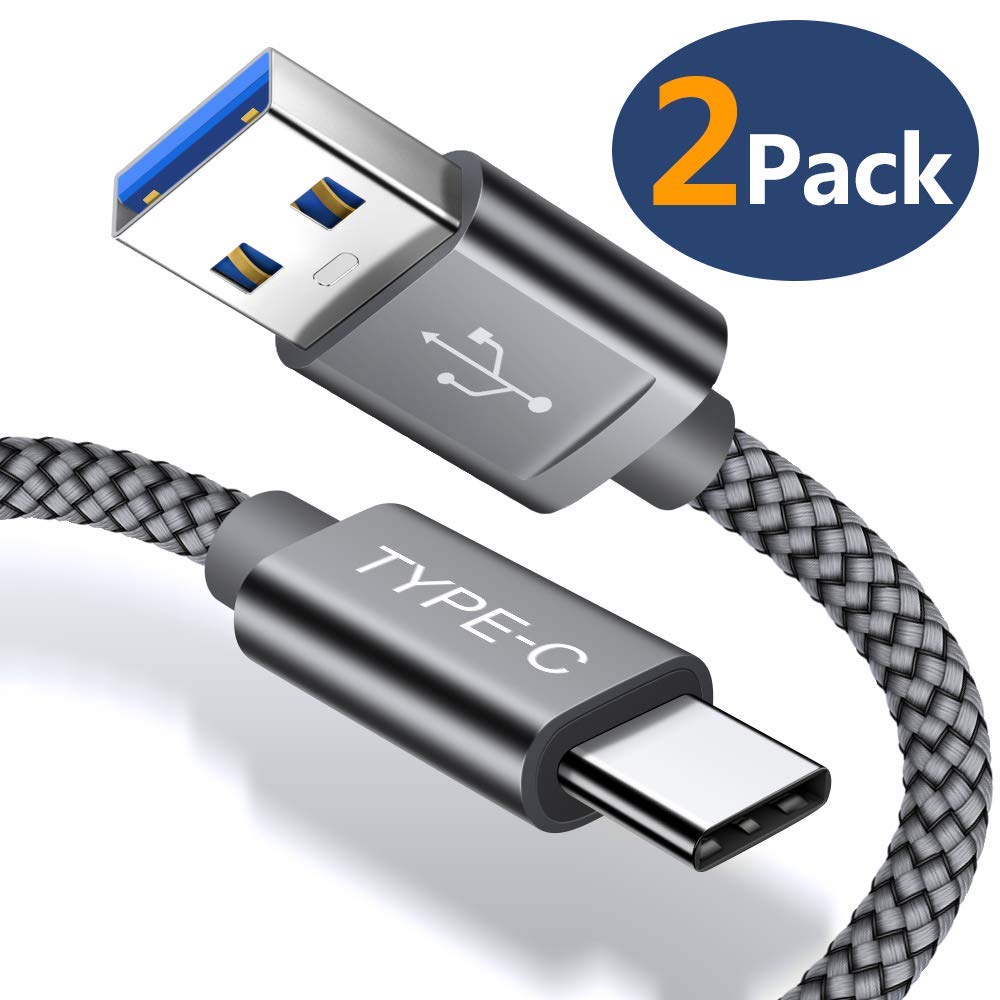 JSAUX USB Type C Cable,(2-Pack 6.6FT)USB A 3.0 to USB-C Fast Charger ...