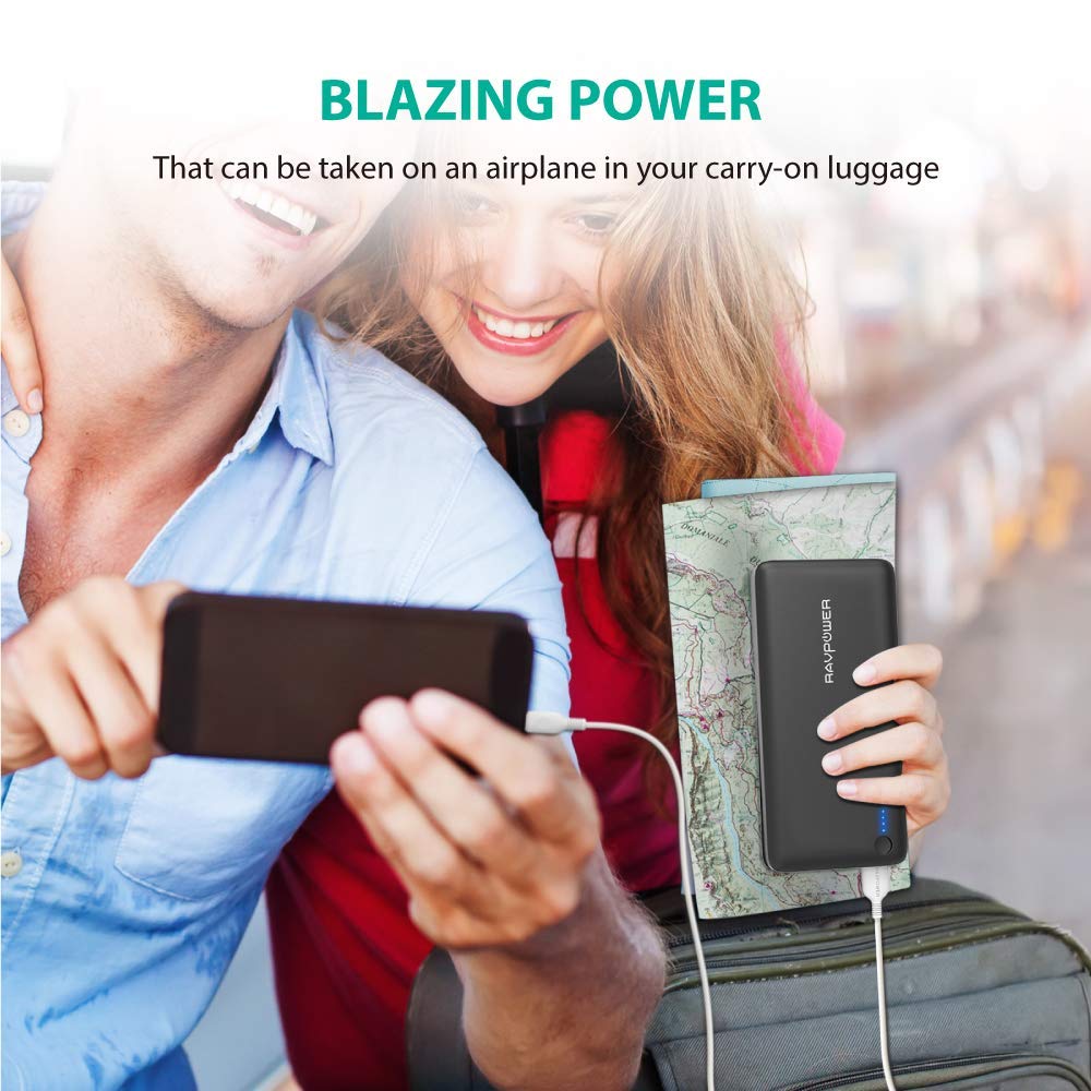 Portable Charger RAVPower 26800 Battery Packs 26800mAh Total 5.5A Output 3-Port Power Bank (2A ...