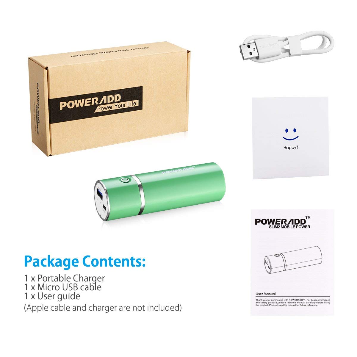 Poweradd Slim 2 5000mAh Ultra-compact Portable Power Bank External ... Poweradd Slim 2 5000mAh Ultra-compact Portable Power Bank External ...