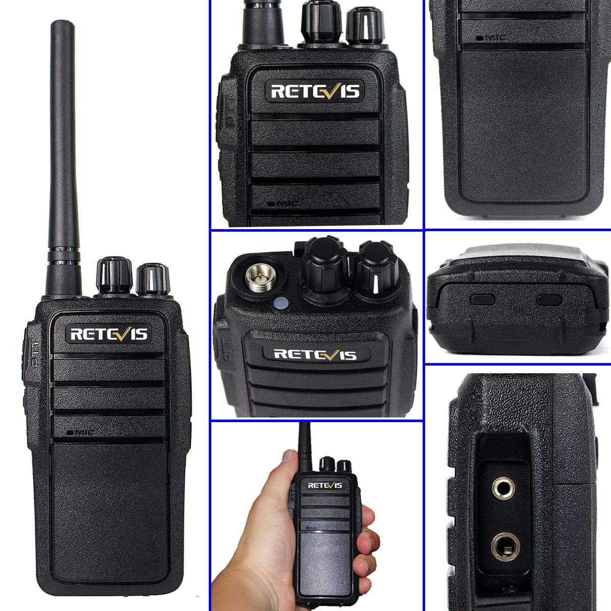 Retevis RT21 Two Way Radio Rechargeable 2 Way Radios UHF FRS 16CH VOX ...
