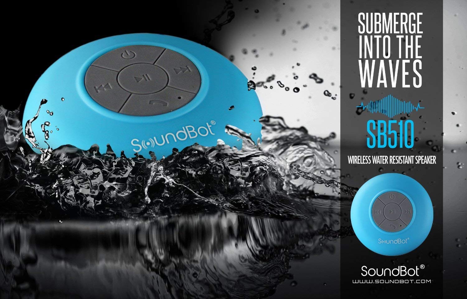 Soundbot Sb510 Hd Water Resistant Bluetooth 3 0 Shower Speaker