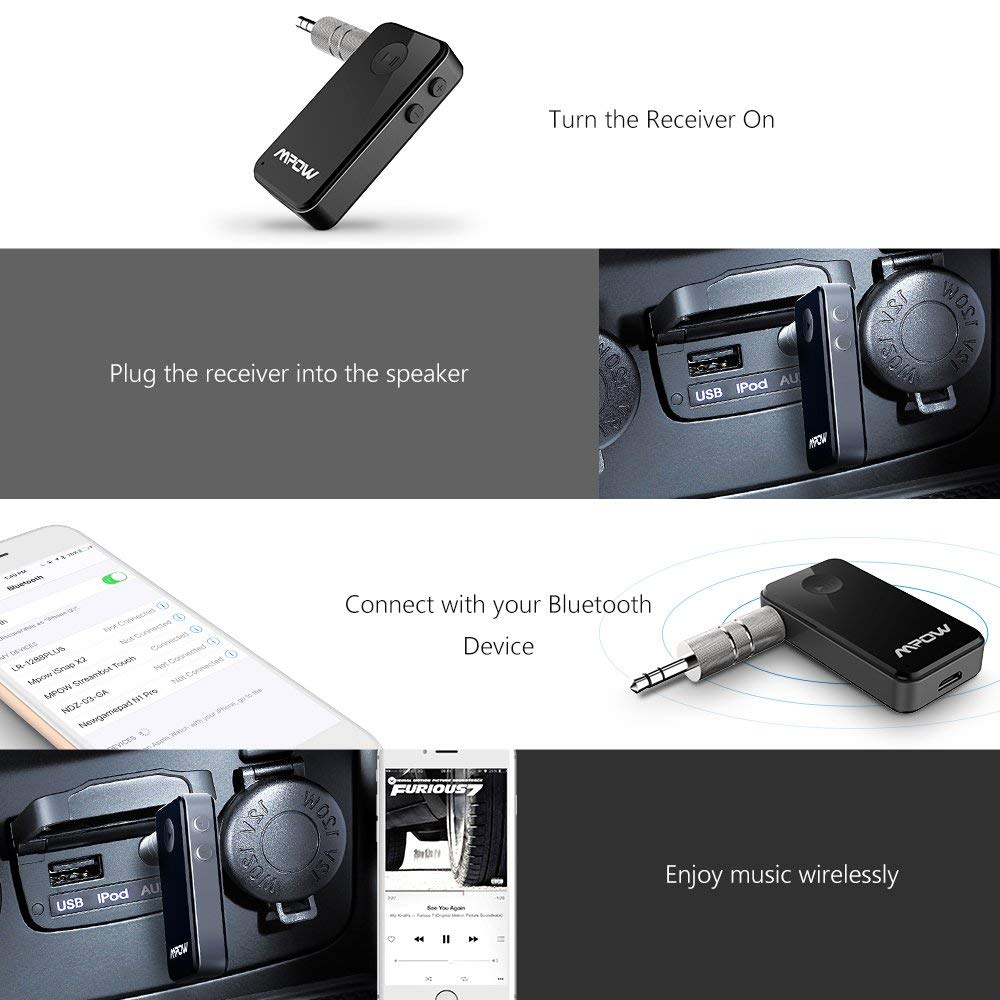 Mpow Bluetooth Receiver, Streambot Mini Bluetooth Car Aux Adapter ... Mpow Bluetooth Receiver, Streambot Mini Bluetooth Car Aux Adapter ...