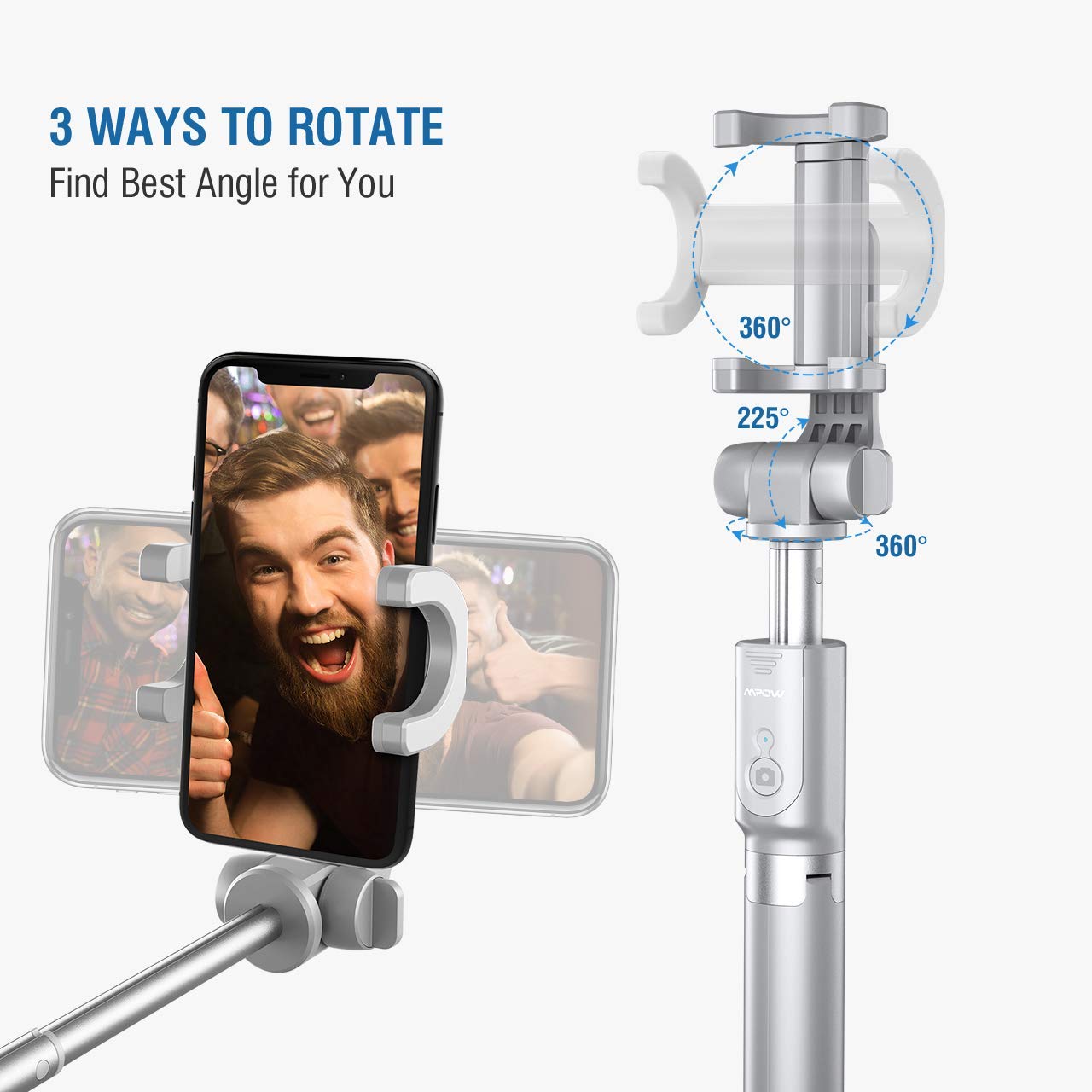 Mpow Upgraded Selfie Stick Bluetooth, 2-in-1 Extendable Selfie Stick ... Mpow Upgraded Selfie Stick Bluetooth, 2-in-1 Extendable Selfie Stick ...