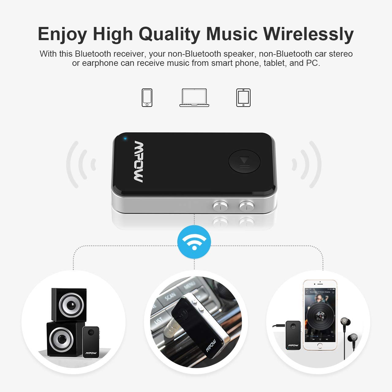 Mpow Bluetooth Receiver, Streambot Mini Bluetooth Car Aux Adapter ... Mpow Bluetooth Receiver, Streambot Mini Bluetooth Car Aux Adapter ...