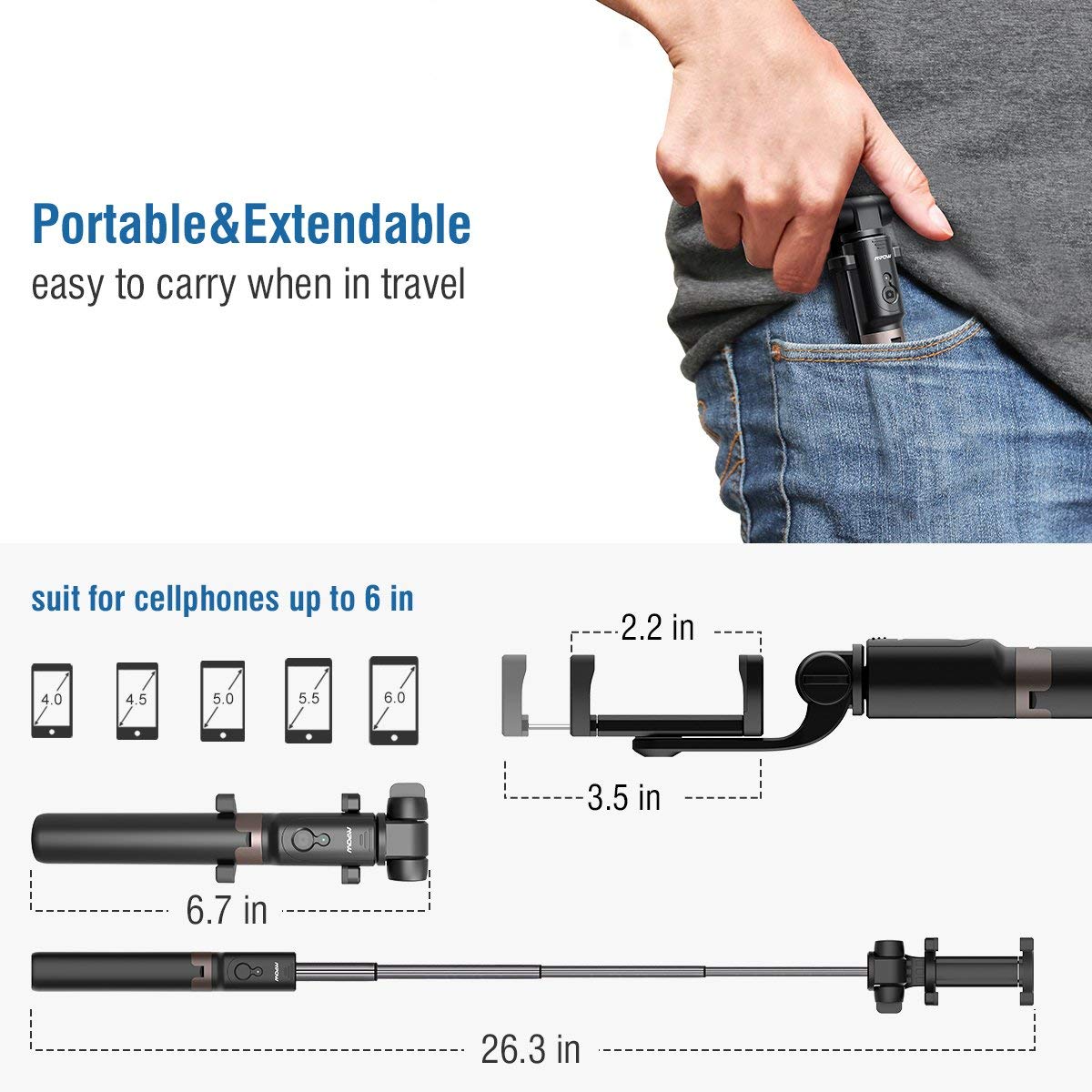 Mpow Upgraded Selfie Stick Bluetooth, 2-in-1 Extendable Selfie Stick ... Mpow Upgraded Selfie Stick Bluetooth, 2-in-1 Extendable Selfie Stick ...